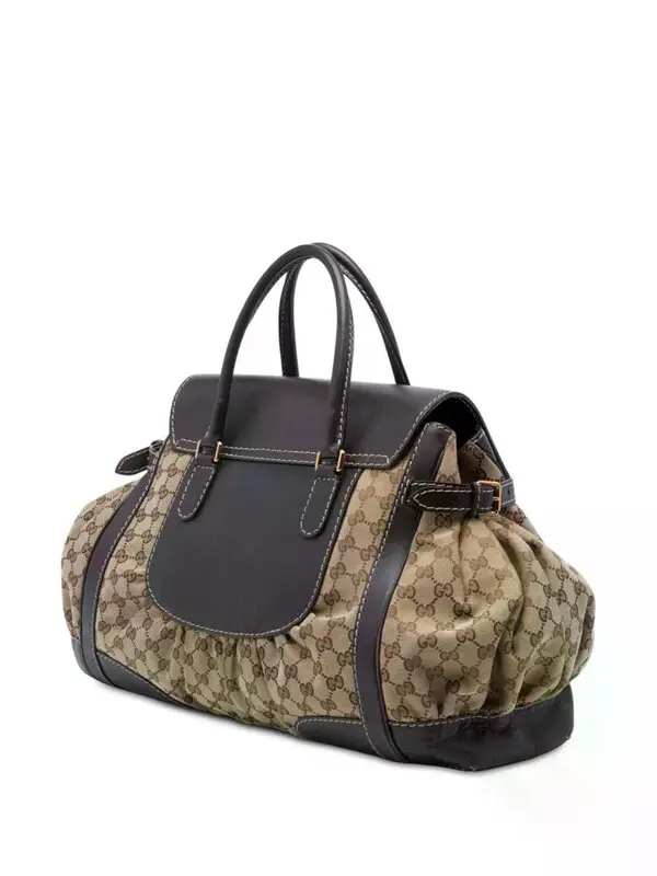 Gucci Gg Canvas And Leather Dialux Queen Tote Bag - Neutrals