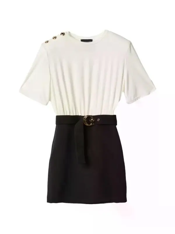 GAELLE PARIS Gaële Paris Belted Button-detail Mini Dress