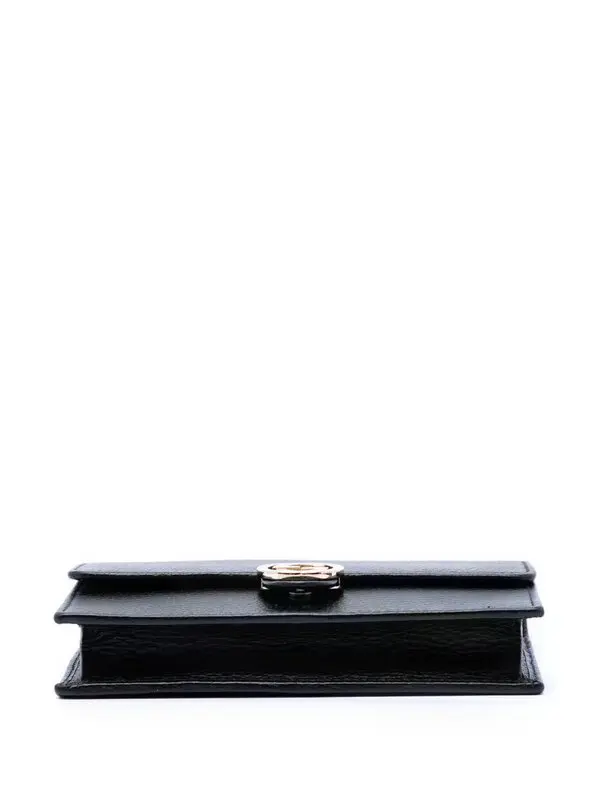 Gucci 2000-2015 Dollar Calfskin Interlocking G Wallet On Chain Crossbody Bag - Black