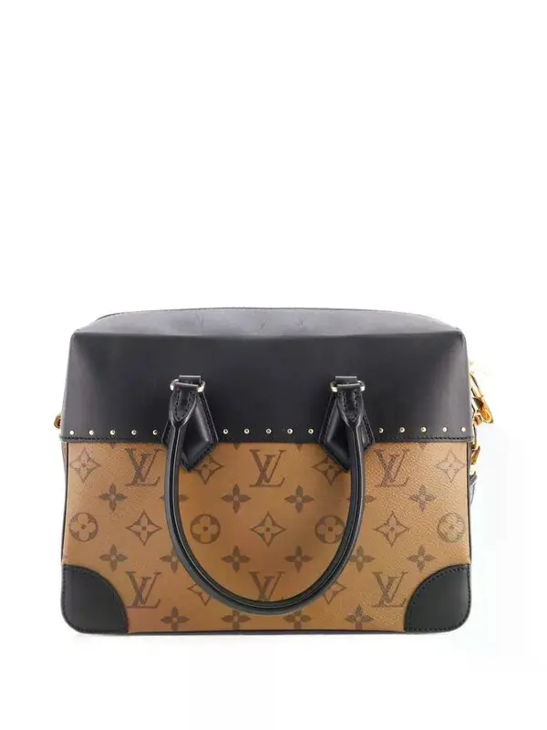 LOUIS VUITTON City Malle Handbag Reverse Monogram Canvas And Leather Mm Satchel - Black