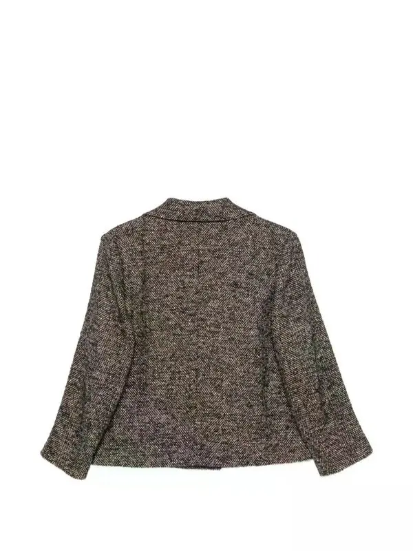 LUISA CERANO Double-breasted Herringbone-tweed Jacket