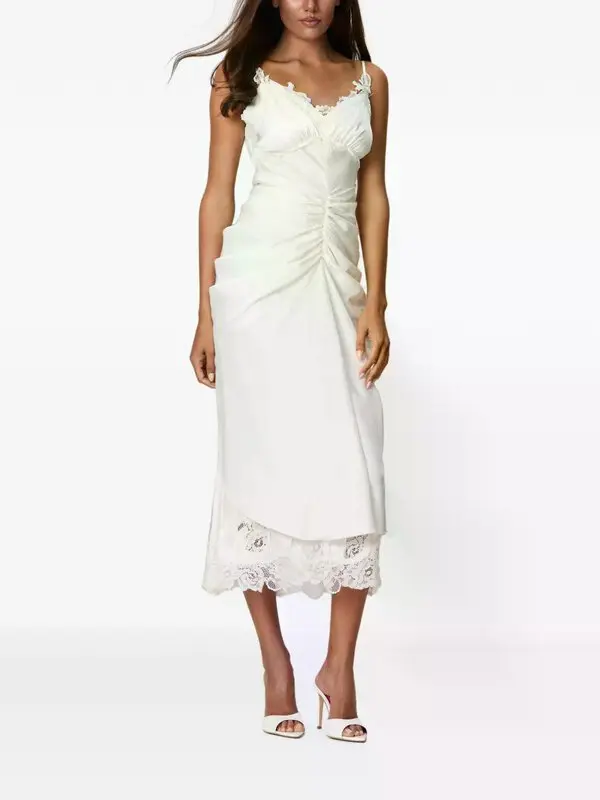 NORINA ST Lace Slip Ruched Slip Midi Dress