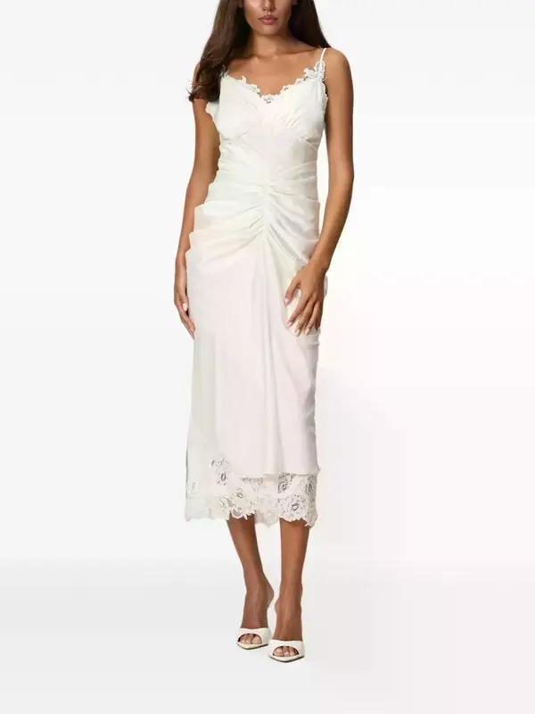 NORINA ST Lace Slip Ruched Slip Midi Dress
