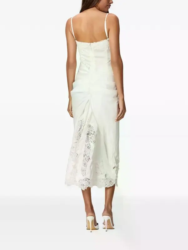 NORINA ST Lace Slip Ruched Slip Midi Dress