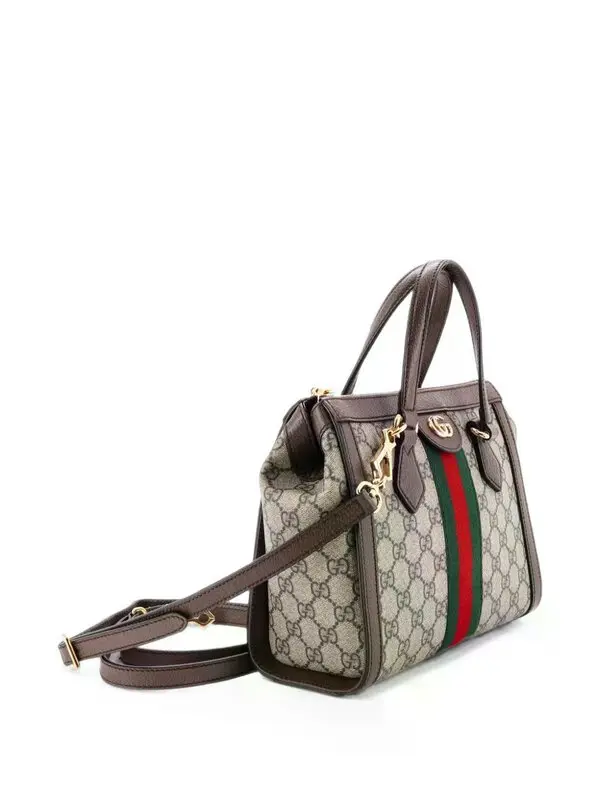 Gucci Ophidia Top Handle Gg Coated Canvas Small Tote Bag
