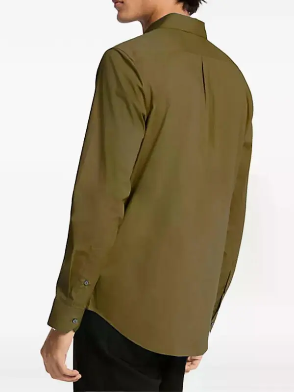 Michael Kors Logo-embroidered Long-sleeve Shirt - Green