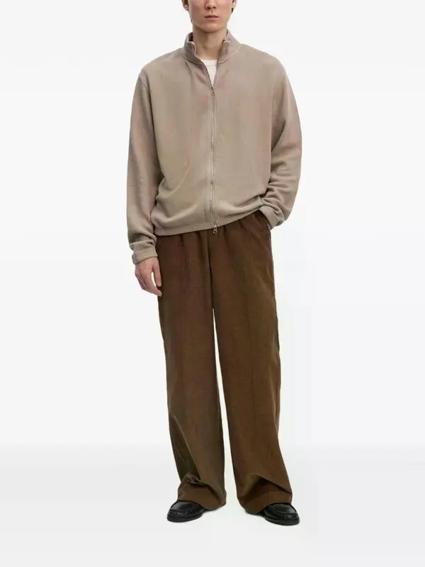 ANOTHER ASPECT Ribbed-knit Zip-up Sweatshirt - Neutrals