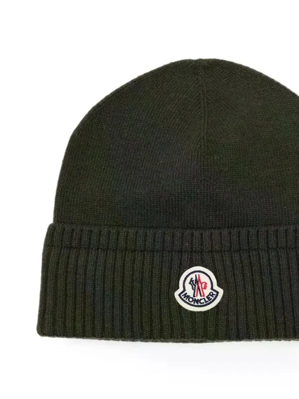 Moncler Logo-patch Ribbed-trim Beanie