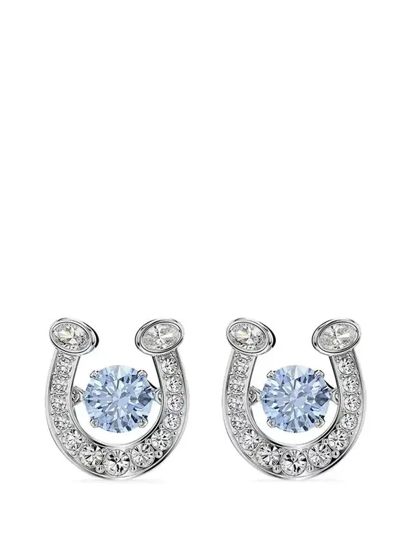 SWAROVSKI Symbolica Crystal-embellished Horseshoe Earrings - Silver