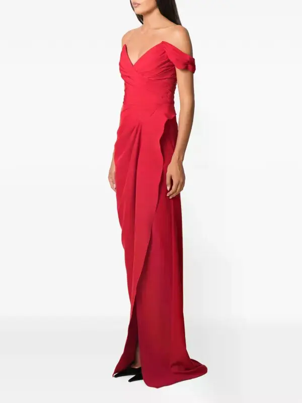 NORINA ST Alma Draped Lace-up Gown