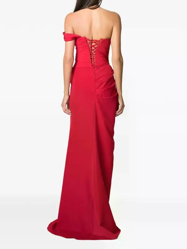 NORINA ST Alma Draped Lace-up Gown