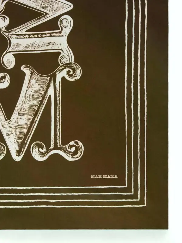Max Mara Logo-print Silk Scarf - Brown