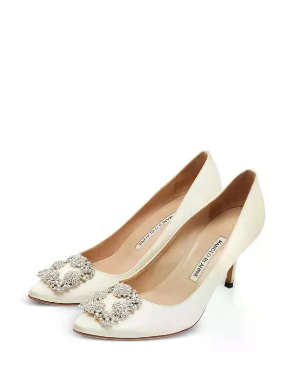 Manolo Blahnik Hangisi Pointed-toe Pumps - Neutrals