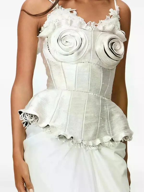 NORINA ST Mirage Rose-appliqué Peplum Corset