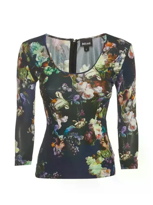 Just Cavalli Printed Long-sleeve Top