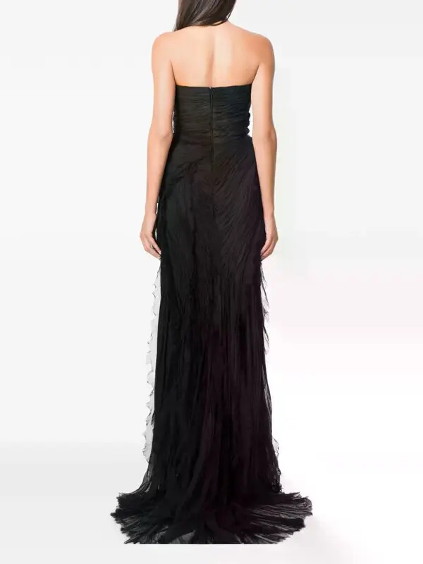 NORINA ST Zenya Plissé-effect Strapless Maxi Dress