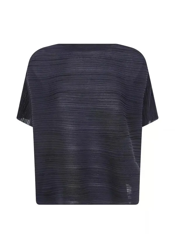 Issey Miyake Pleated Boat-neck T-shirt - Blue