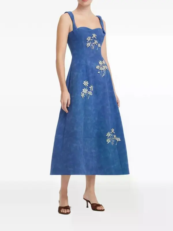 LEO LIN Beatrice Crystal-embellished Midi Dress