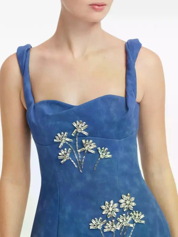 LEO LIN Beatrice Crystal-embellished Midi Dress