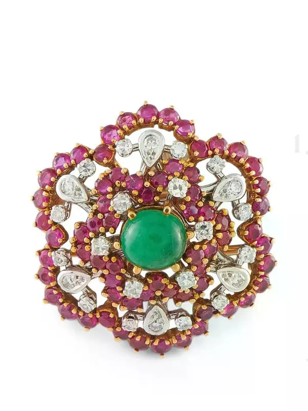 LB EXCLUSIVE Emerald And Ruby Brooch