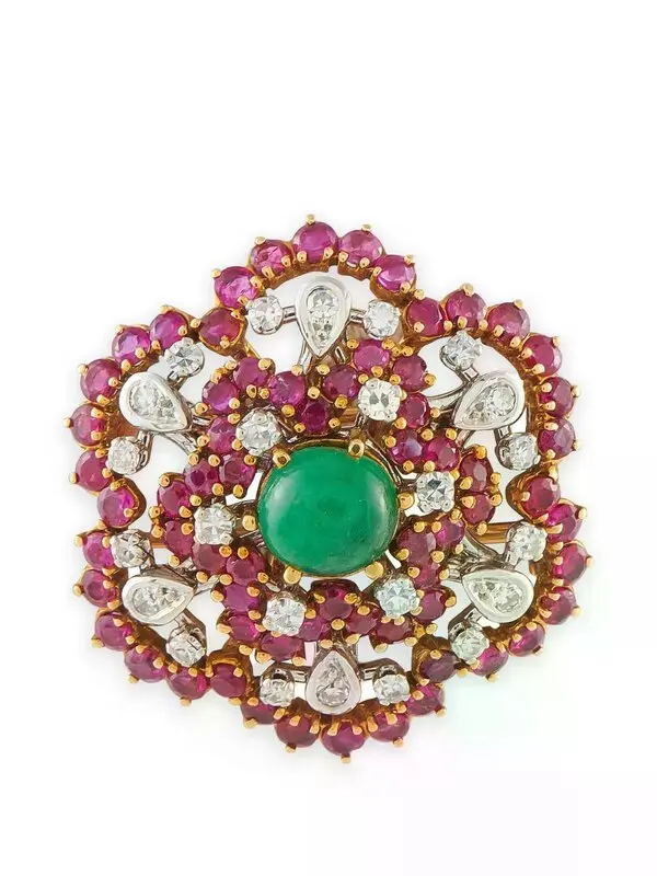 LB EXCLUSIVE Emerald And Ruby Brooch