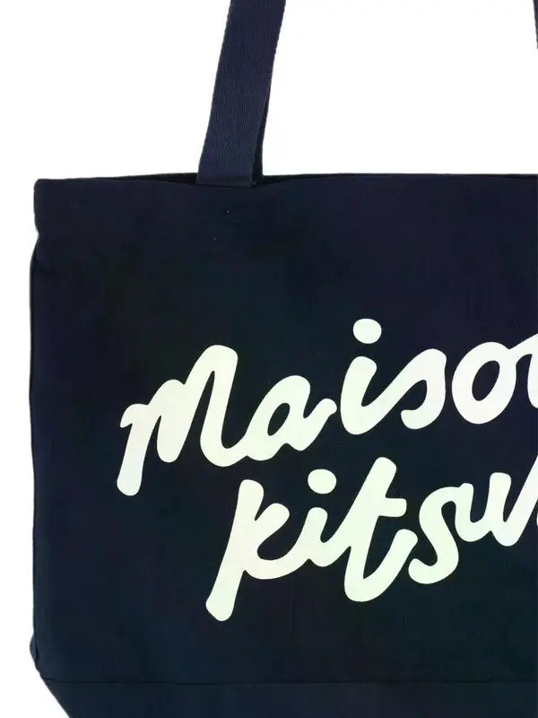 Maison Kitsuné Handwriting-print Tote Bag - Blue
