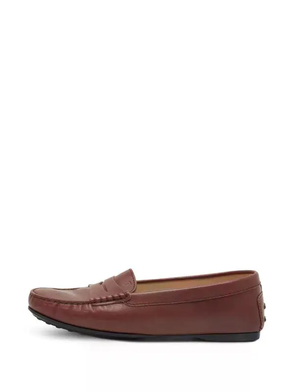 TOD'S Leather Gommino Loafers - Red