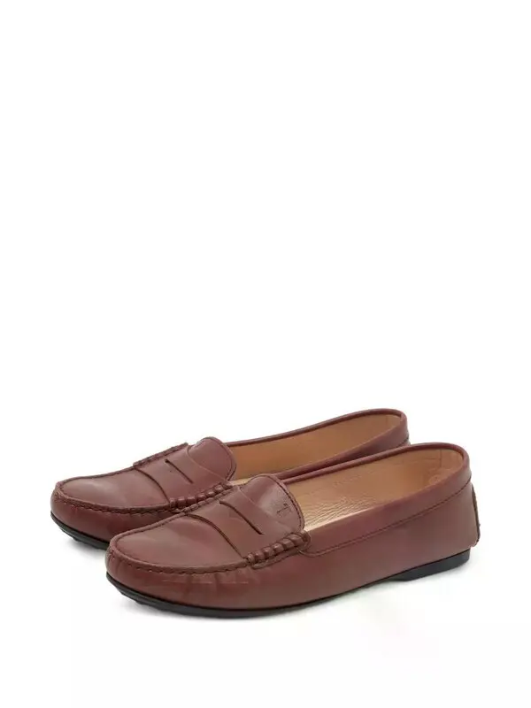 TOD'S Leather Gommino Loafers - Red