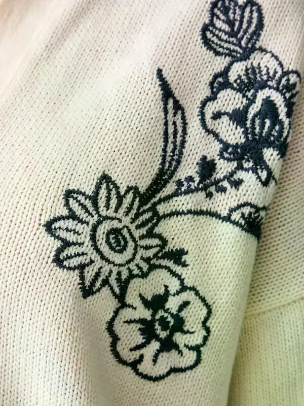 Scotch & Soda Royal Delft Floral-embroidered Polo-collar Sweater