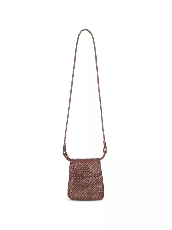 IBELIV Woven Leather Cross Body Bag - Brown