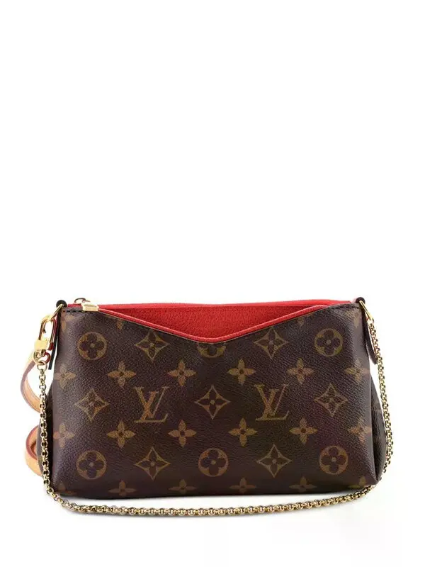 LOUIS VUITTON Pallas Monogram Canvas With Leather Clutch Bag