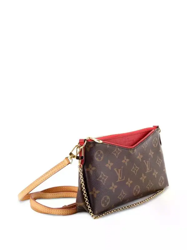 LOUIS VUITTON Pallas Monogram Canvas With Leather Clutch Bag