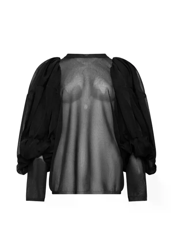 Comme Des Garçons Sheer Puff-sleeve Top
