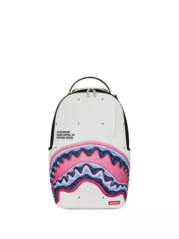 SPRAYGROUND Shark Central Liquid Chrome Backpack - White