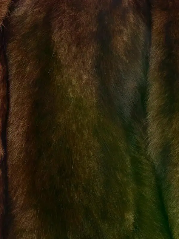YVES SALOMON High-neck Shearling Jacket - Brown