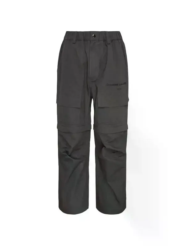 ORDINARY COUTURE CODE Logo-print Panelled Cargo Pants - Grey