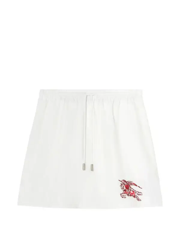 Burberry Heart Knight Cotton Mini Skirt - White