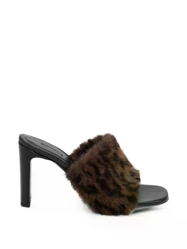 ROTATE BY BIRGER CHRISTENSEN Leather Mules Faux-fur Leo