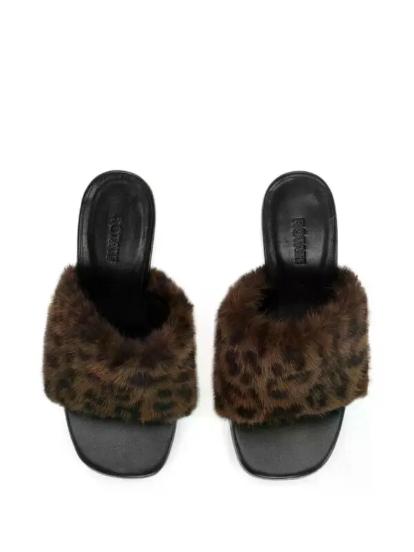 ROTATE BY BIRGER CHRISTENSEN Leather Mules Faux-fur Leo