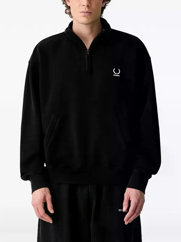 Vetements Logo-embroidered Half-zip Sweatshirt