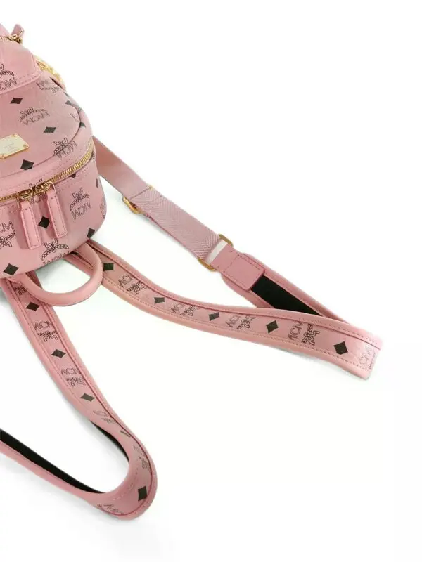 Mcm Monogram-print Studded Backpack