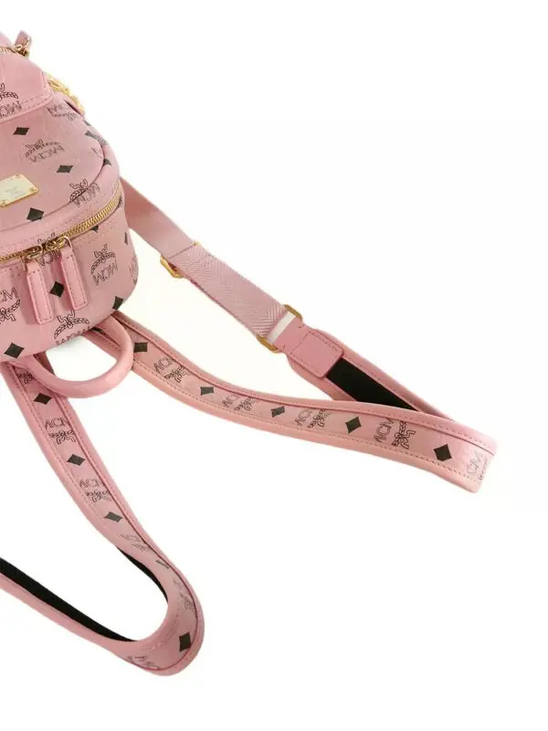 Mcm Monogram-print Studded Backpack