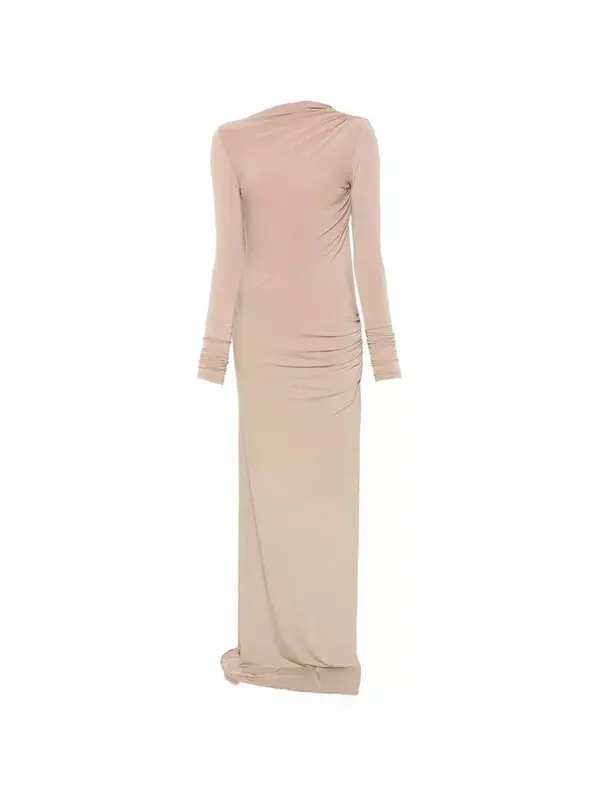 Andamane Sophie Ruched Open-back Maxi Dress - Neutrals