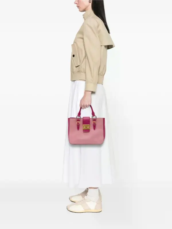 Miu Miu Bicolor Goatskin Madras Satchel