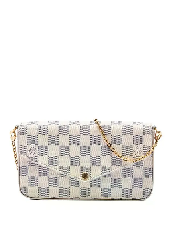 LOUIS VUITTON Damier Azur Pochette Felicie Crossbody Bag - White