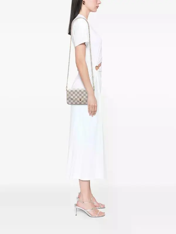 LOUIS VUITTON Damier Azur Pochette Felicie Crossbody Bag - White