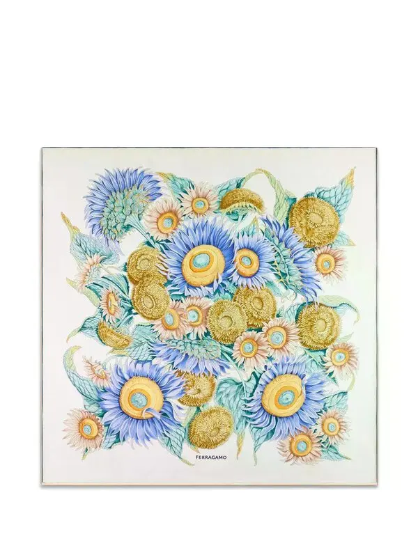 FERRAGAMO Sunflower-print Silk Scarf