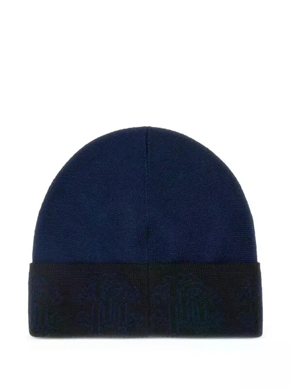 Roberto Cavalli Logo-intarsia Wool Beanie Hat
