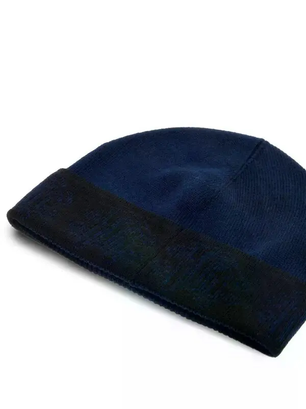 Roberto Cavalli Logo-intarsia Wool Beanie Hat