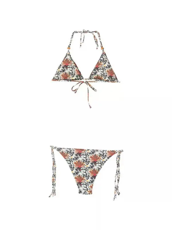 Anjuna Floral-print Tie-fastening Bikini